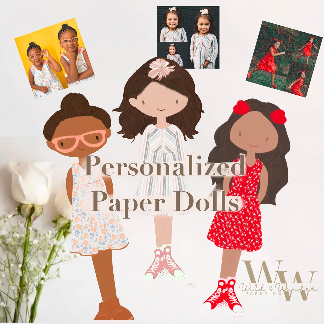 Personalized Paper Doll- One of a Kind Paper Doll, Personal Paper Doll ...