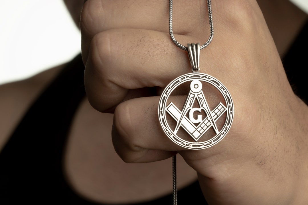 Sterling Silver Mason Necklace, Master Mason Necklace, Masonic Pendant ...