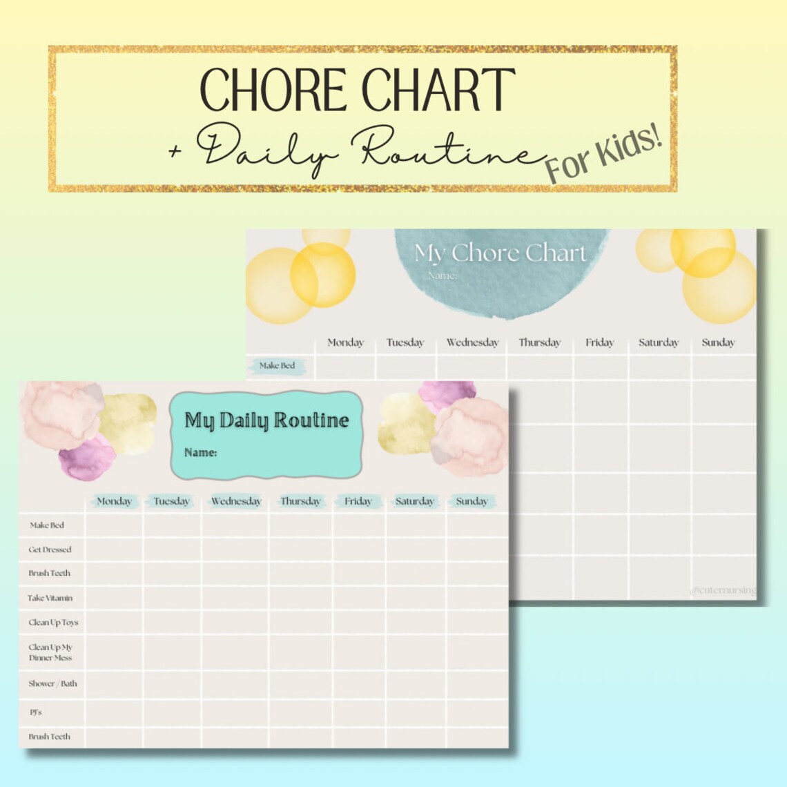 Daily Routine Chore Chart, Chore Chart, Kids Routine Chart ...