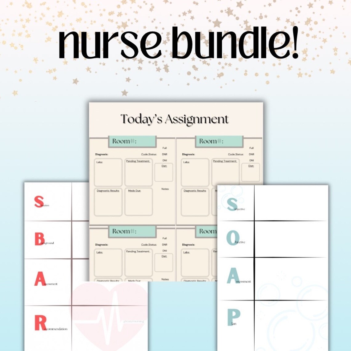 Nurse Report Sheet Printable, Nursing Note, Nursing Student, Nursing ...
