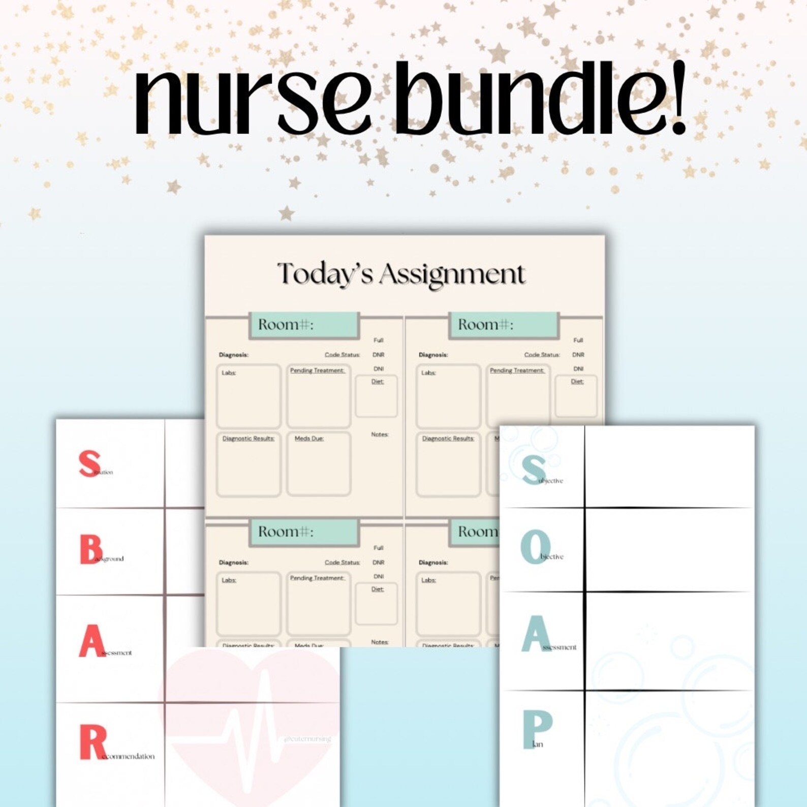 Nurse Report Sheet Printable, Nursing Note, Nursing Student, Nursing ...