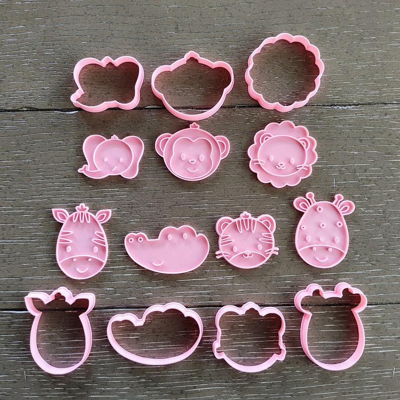 Safari Animals Cookie Cutters & Stamp Set: Birthday Party Favors - Etsy