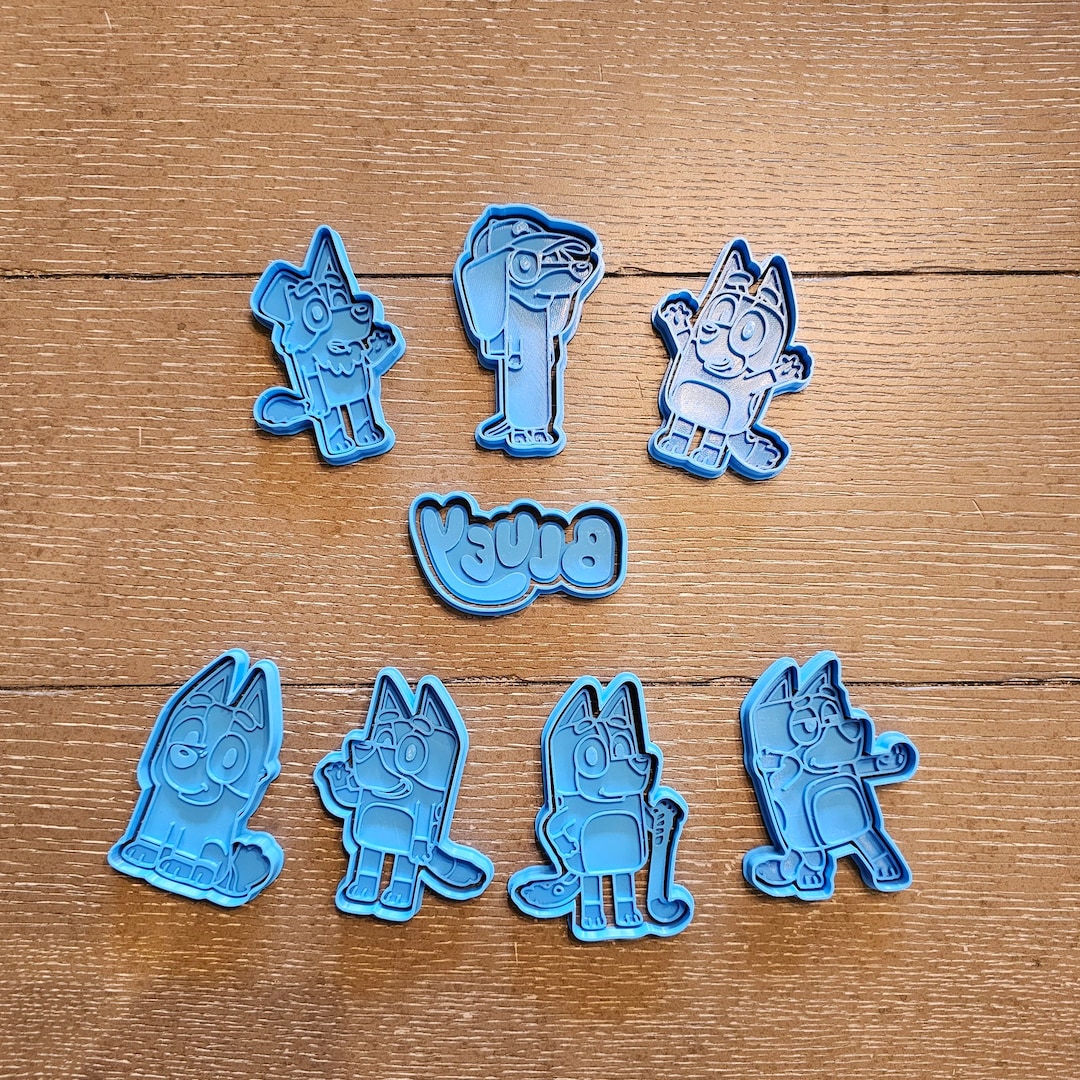 8-piece Bluey Cutters & Stamp Set Perfect Gift Birthday Party - Etsy