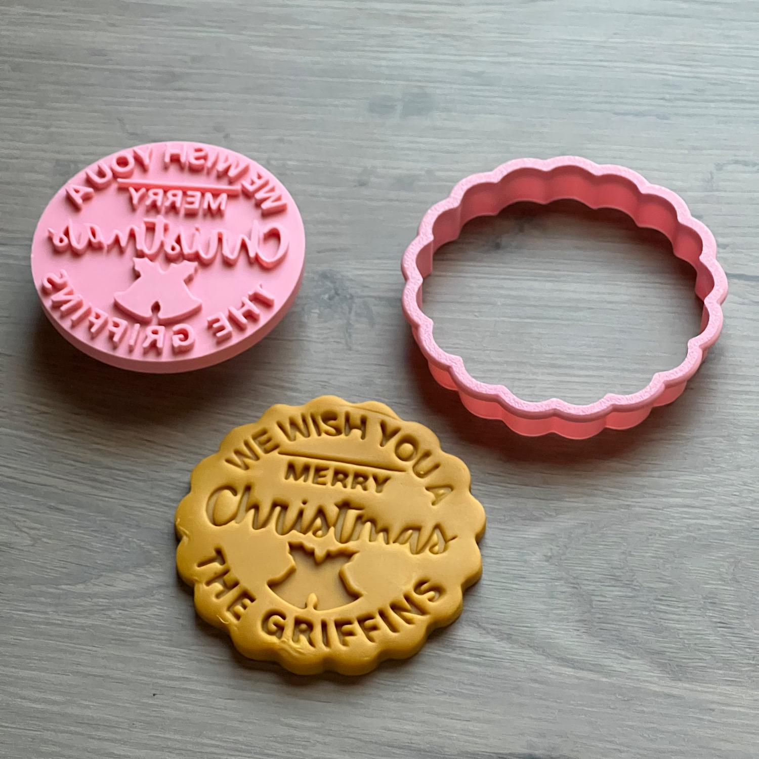 Personalized Christmas Cookie Cutter Stamp: Family Name, Holiday Baking ...