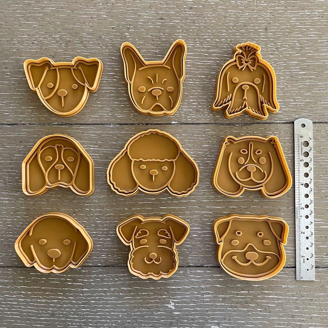 9-piece Cute Dogs Cookie Cutters & Stamp Set Great Gift Baking Party - Etsy