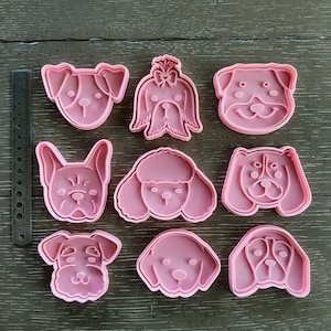 9-piece Cute Dogs Cookie Cutters & Stamp Set - Great Gift Baking Party ...