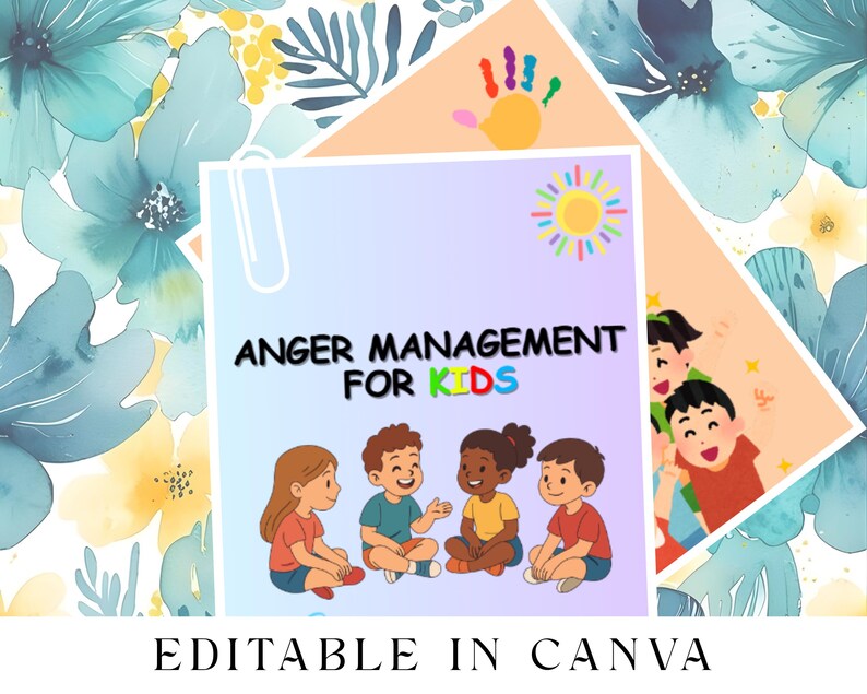 Anger Management for Kids Canva Template | Coping Skills Worksheets - Etsy