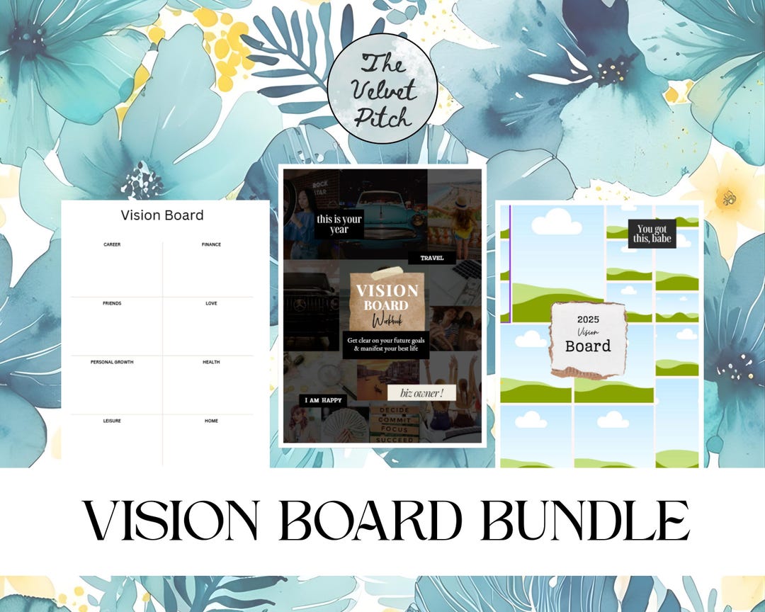 2026 Vision Board Bundle Canva Vorlage | Vision Journal ...