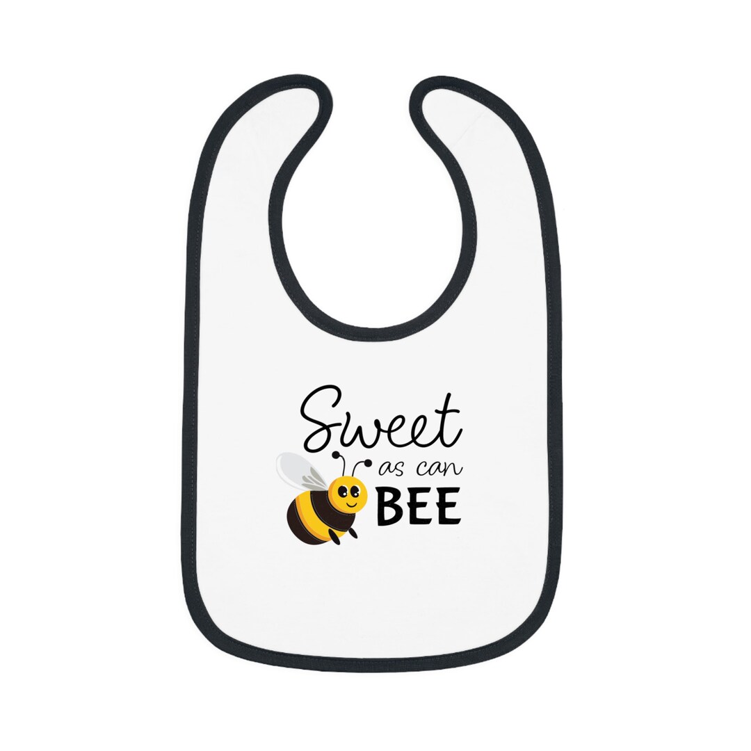 Sweet as Can BEE Baby Contrast Trim Jersey Bib, Honey Bee Bib - Etsy