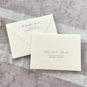 Cream Envelopes for Wedding Invitations, Ivory Euro Flap, Custom ...