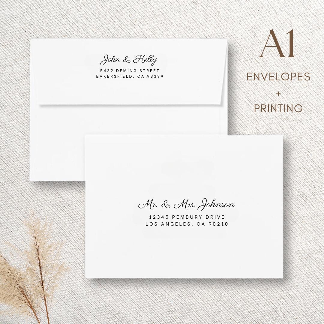 A1 Envelope Addressing & Printing Service for Wedding RSVP, Gift Cards ...