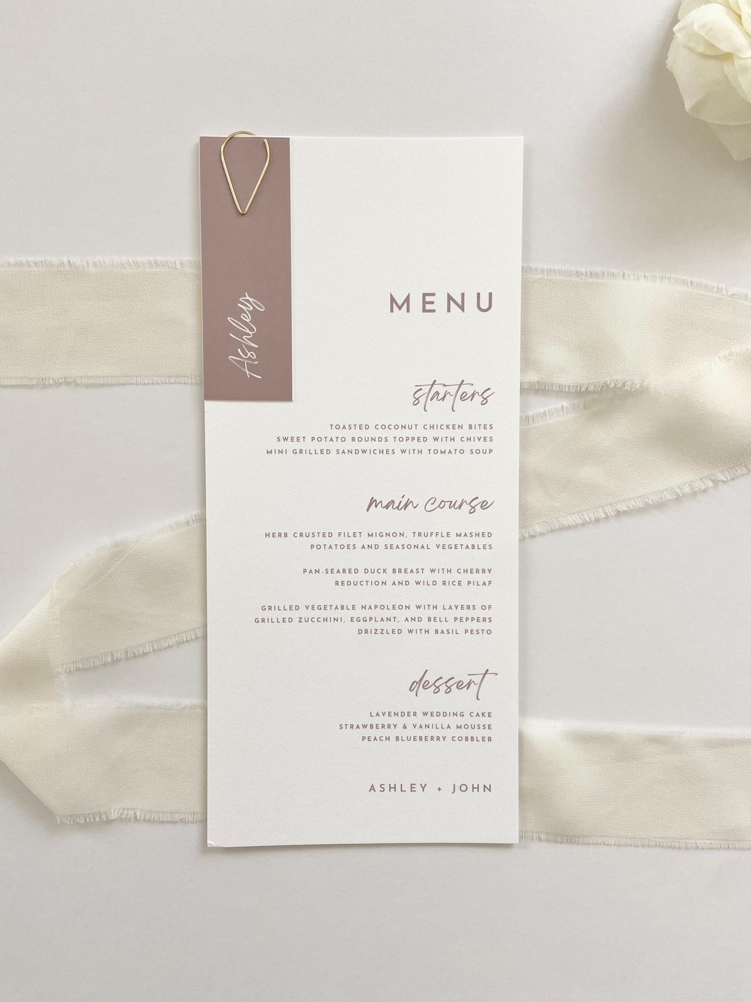 Modern Menu Cards With Name Tag, for Birthday Dinner, Dinner Party Host ...