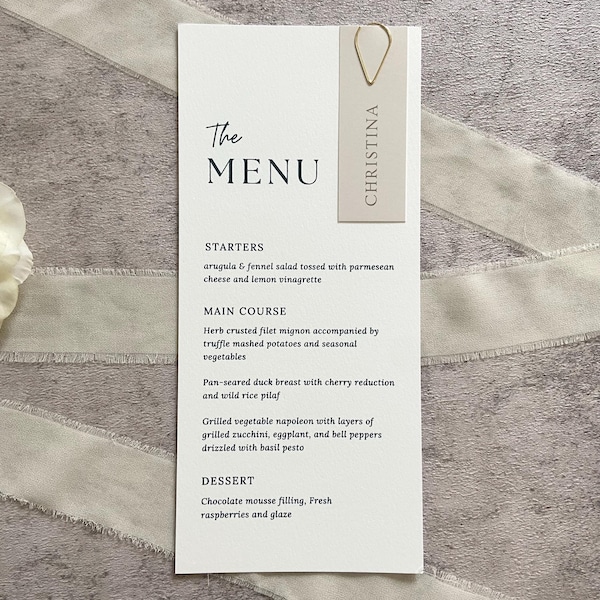 Clear Menu Cards - Etsy