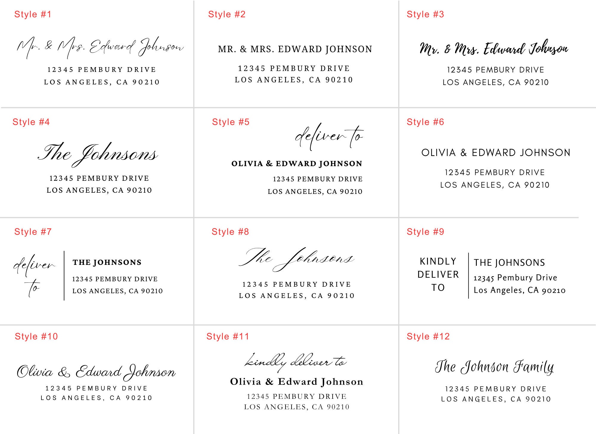 Envelope Addressing & Printing Service for A7 5x7 Invitations, Cards ...