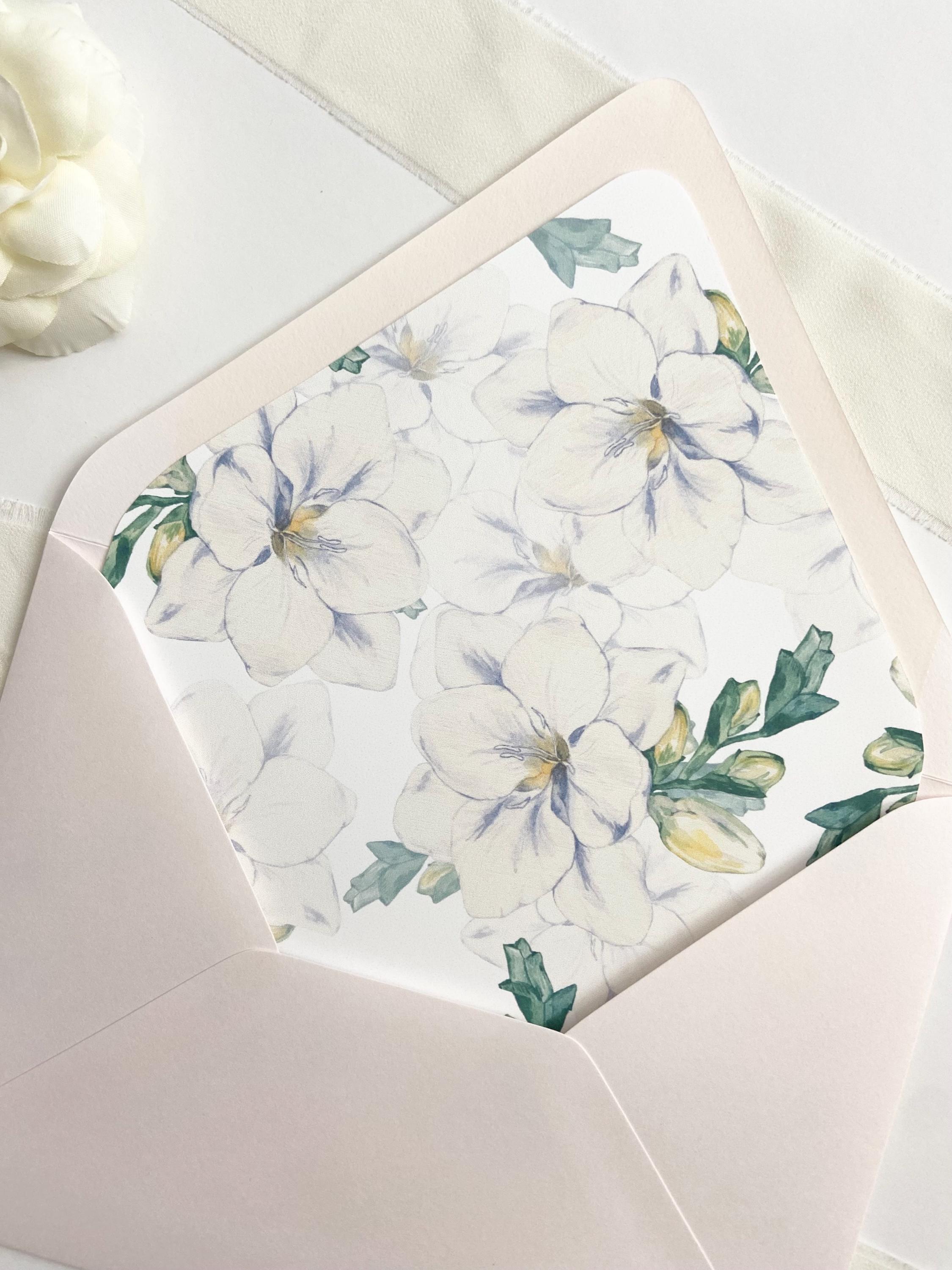 Magnolia Floral Envelope Liners for A7 Euro Flap Wedding Envelopes ...