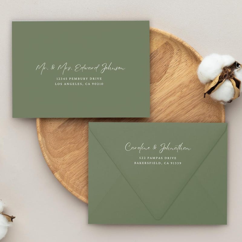 Olive Envelope With Card - Etsy