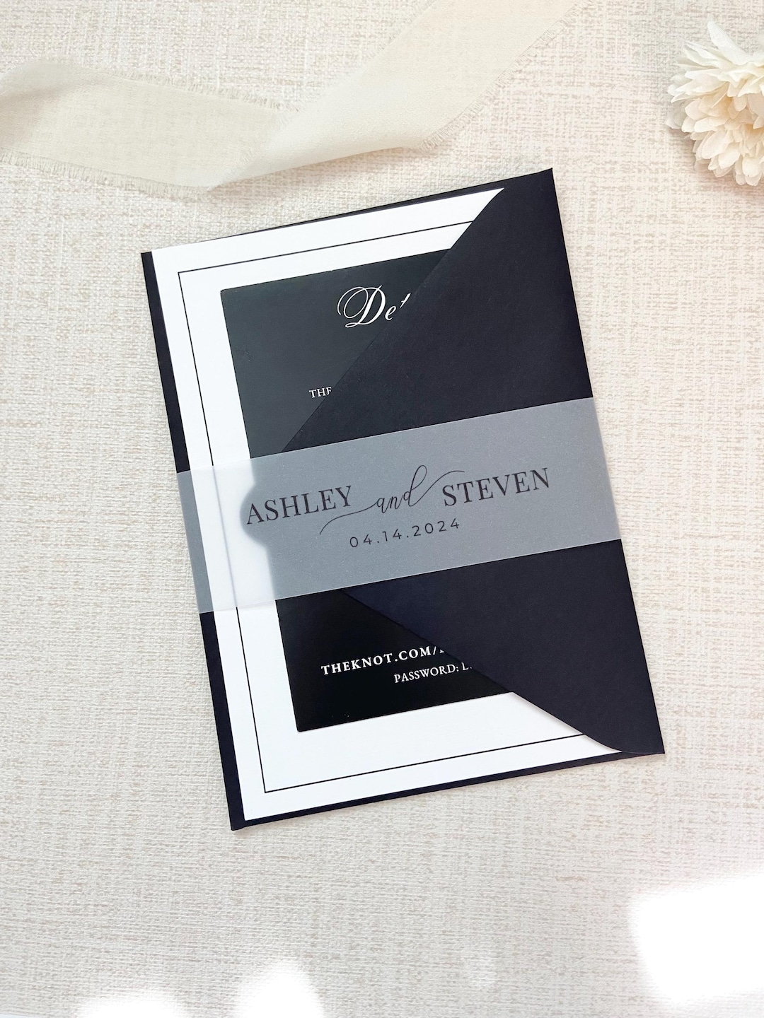 Custom Vellum Wrap for 5x7 Invitations, Vellum Belly Bands, Transparent ...