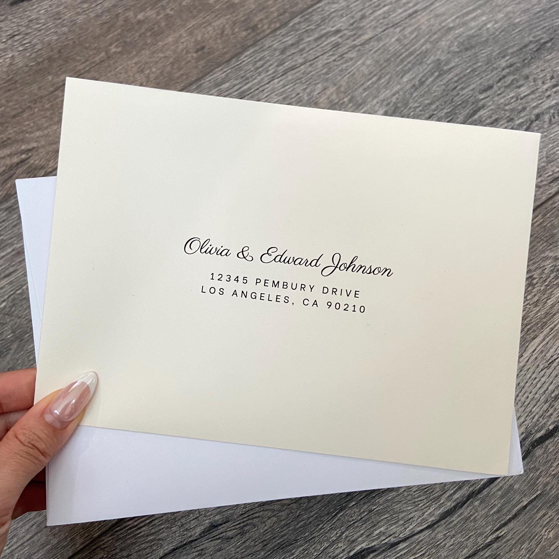 Cream A7 Envelope Addressing & Printing Service, 5x7 Invitations RSVP ...