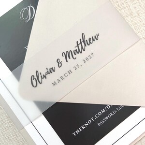 Personalized Vellum Wrap for 5x7 Invitations, Vellum Belly Bands ...