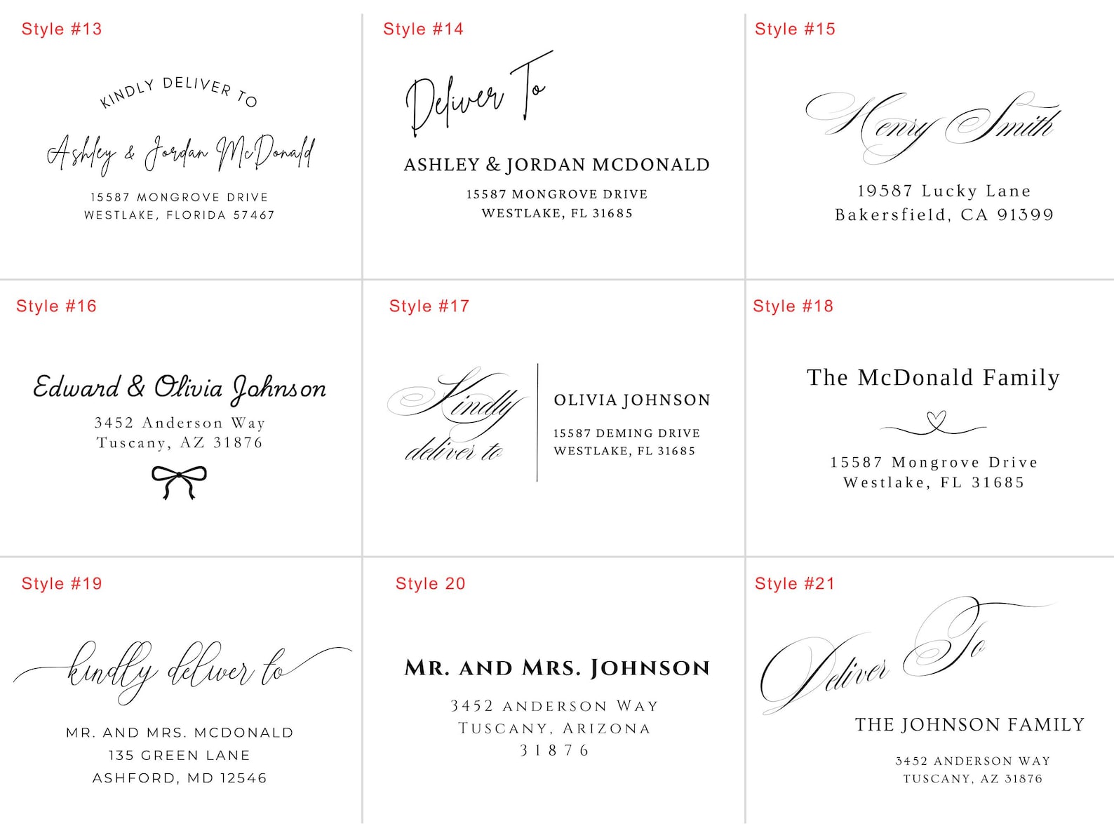 Envelope Addressing & Printing Service for A7 5x7 Invitations, Cards ...