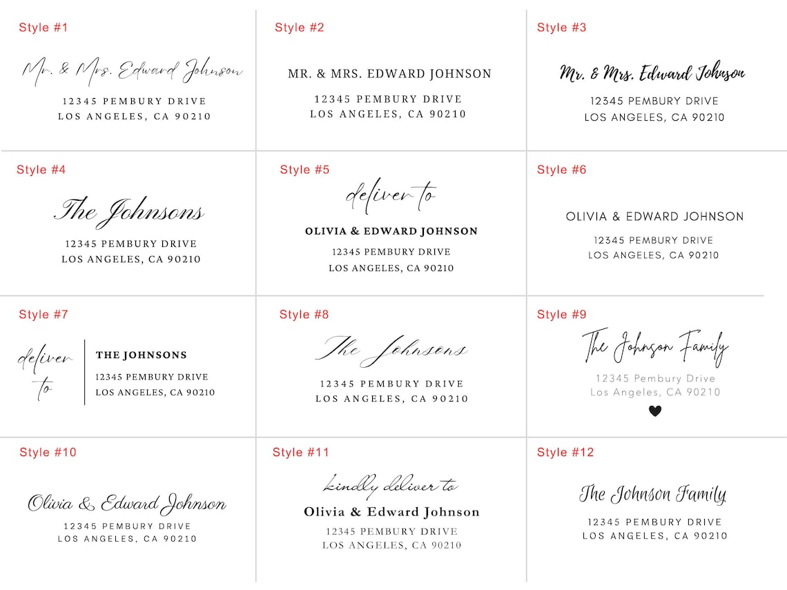 A6 Envelope Addressing & Printing Service for 4x6 Invitation Cards ...