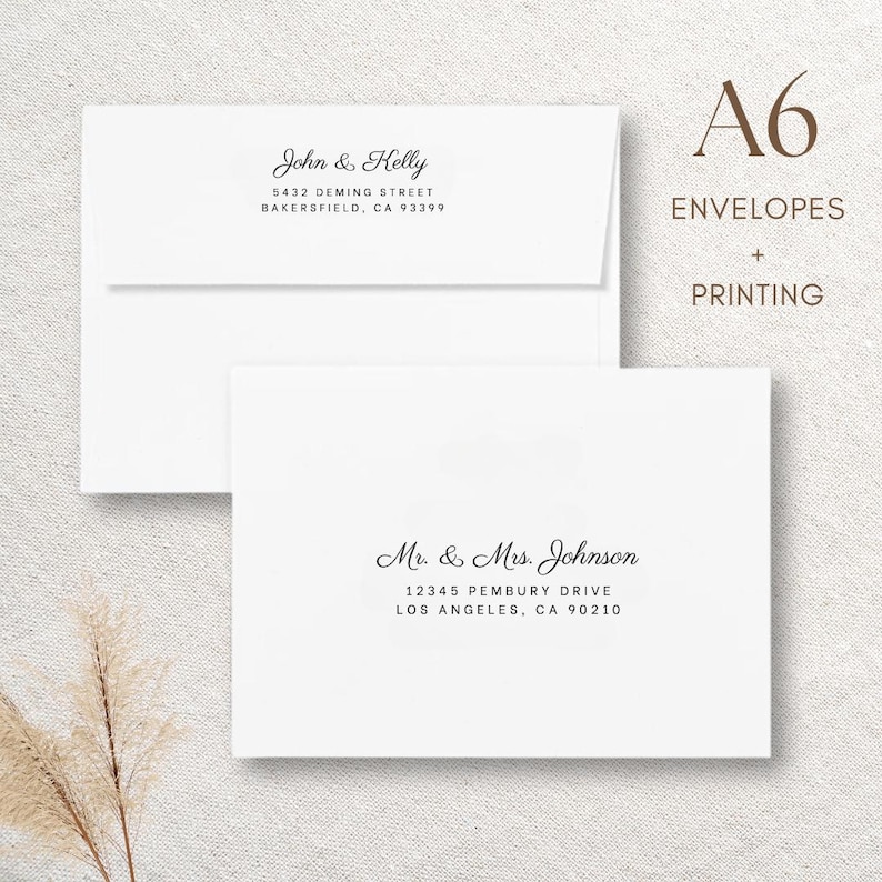 A6 Envelope Addressing & Printing Service for 4x6 Invitation Cards ...