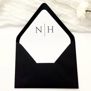 Monogram Envelope Liners for 5x7 A7 Wedding Envelopes, Bride Groom ...