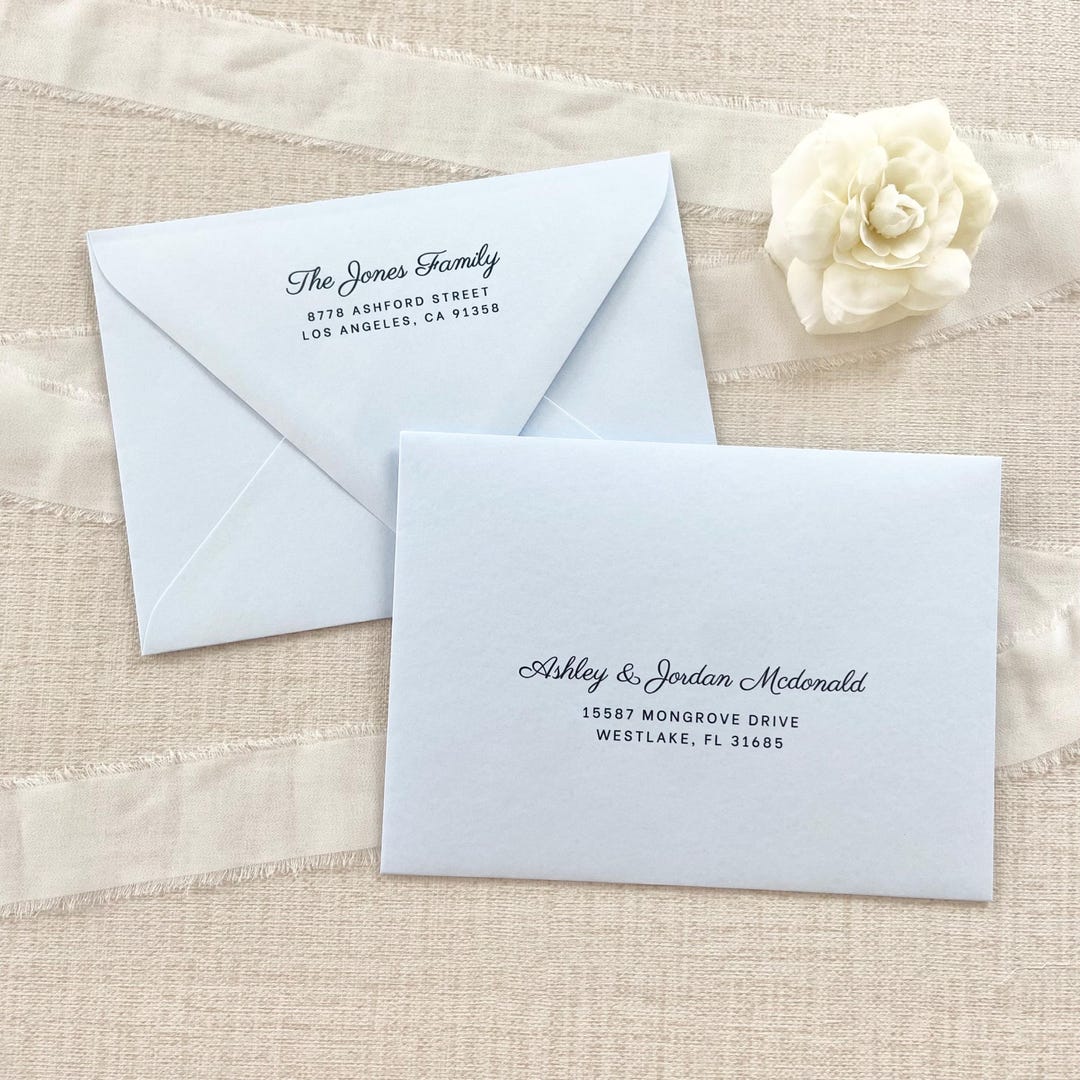 Light Blue Envelopes, Blank or Printed for 5x7 Invitations, RSVP Cards ...