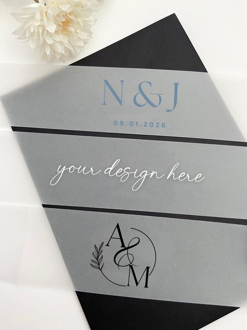 Personalized Vellum Wrap for 5x7 Invitations, Vellum Belly Bands ...