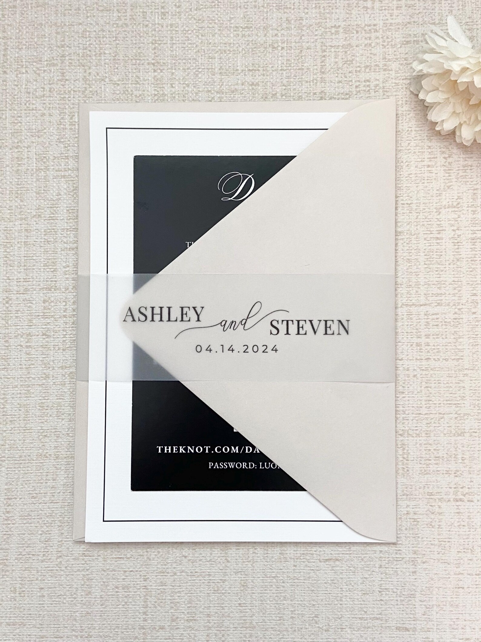 Personalized Vellum Wrap for 5x7 Invitations, Vellum Belly Bands ...