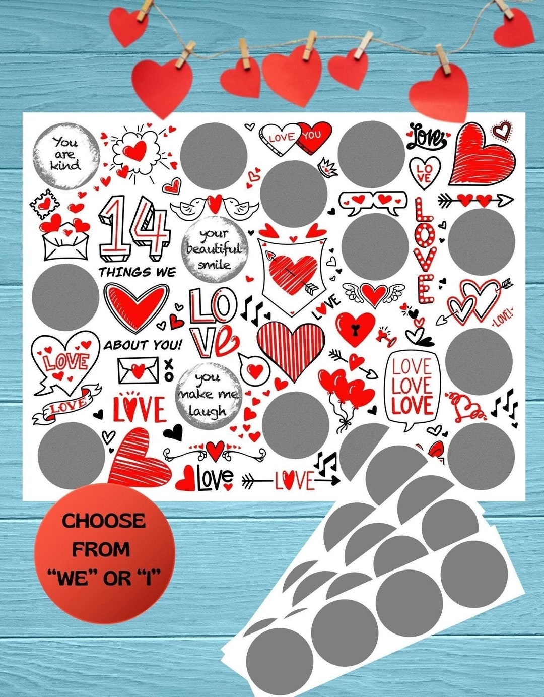 14 Things I Love About You Valentine's Day Scratch-off - Countdown ...