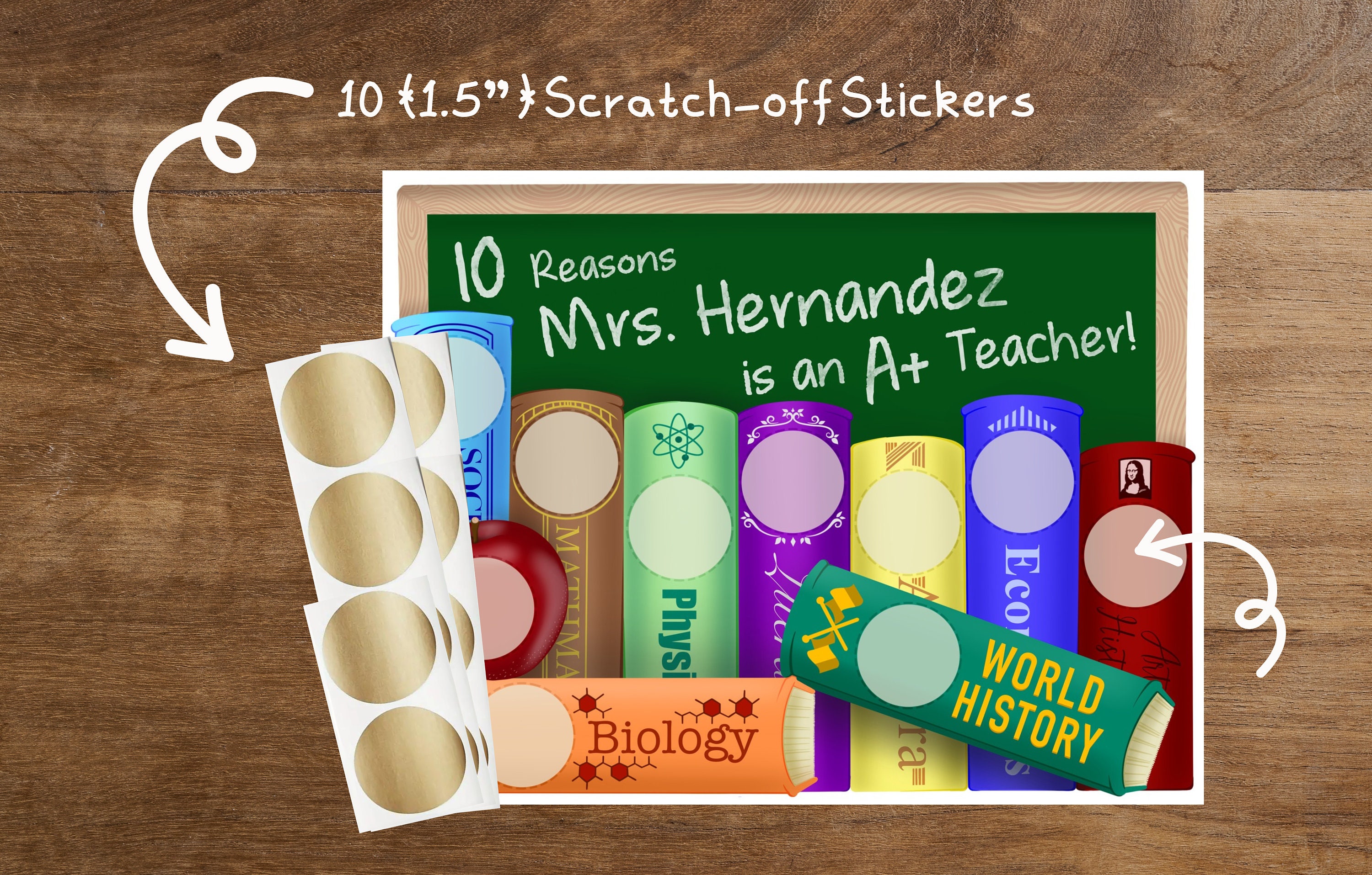 Teacher Appreciation Scratch-off Card & Envelope Custom Name A Teacher ...