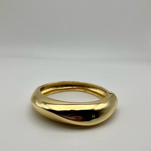 Chunky Geometric Gold Bangle - Etsy