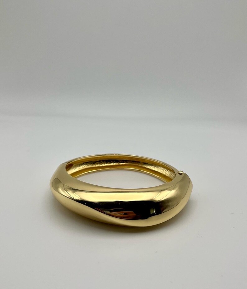 Chunky Geometric Gold Bangle - Etsy