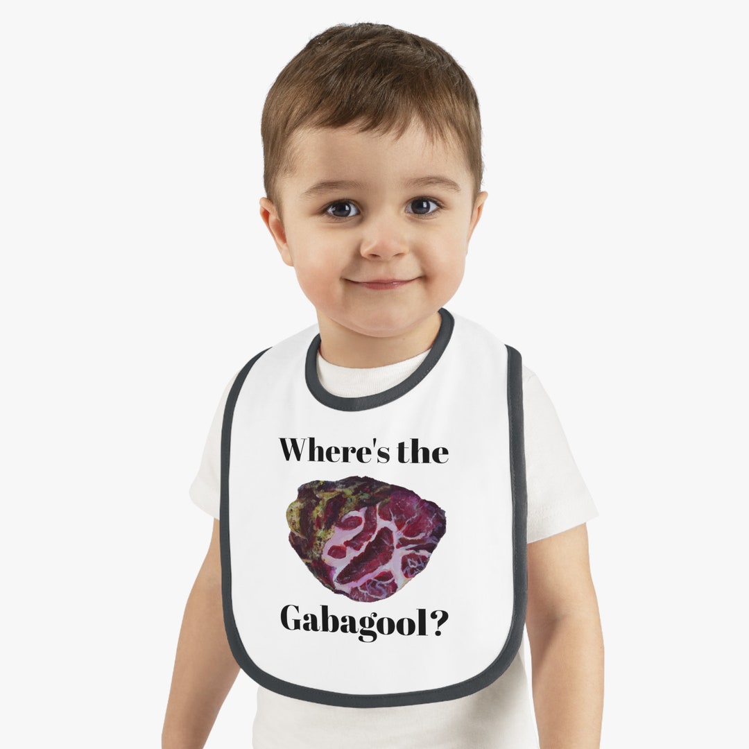 Wheres the Gabagool Baby Contrast-trim Jersey Bib Funny Baby Bib ...