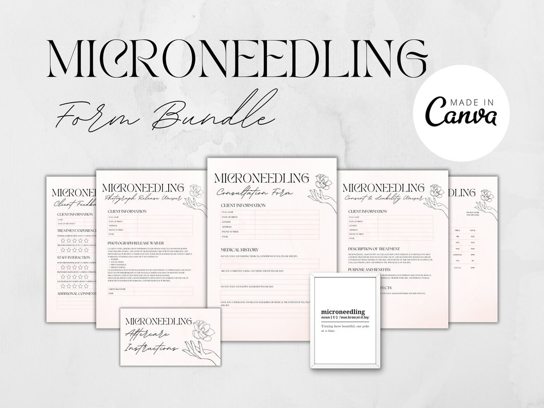 Microneedling Editable Forms Bundle, Intake Form Templates, Consent ...