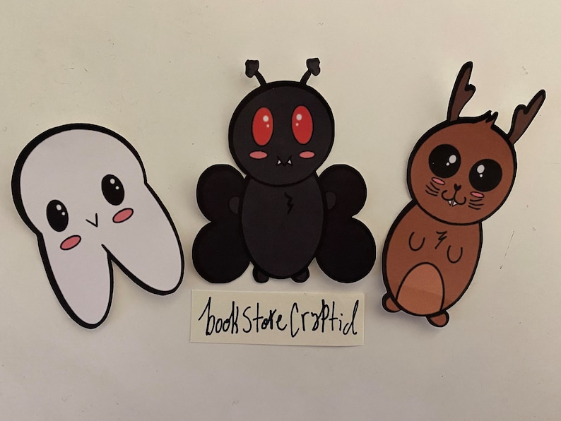Chibi Cryptid Stickers (fresno Nightcrawler, Mothman, Jackalope) - Etsy
