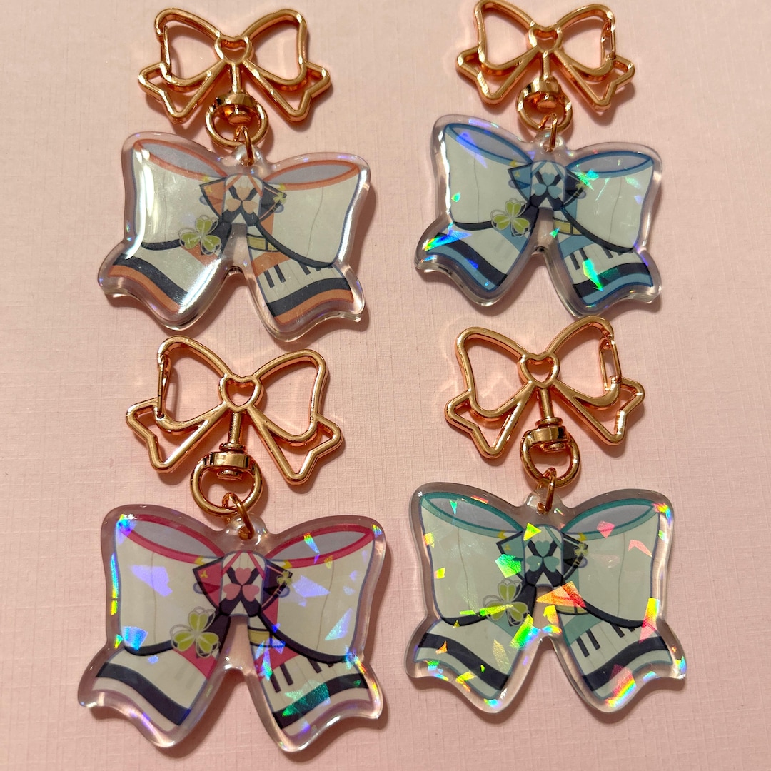 More More Jump! Acrylic Ribbon Bow Charms Keychains - Etsy