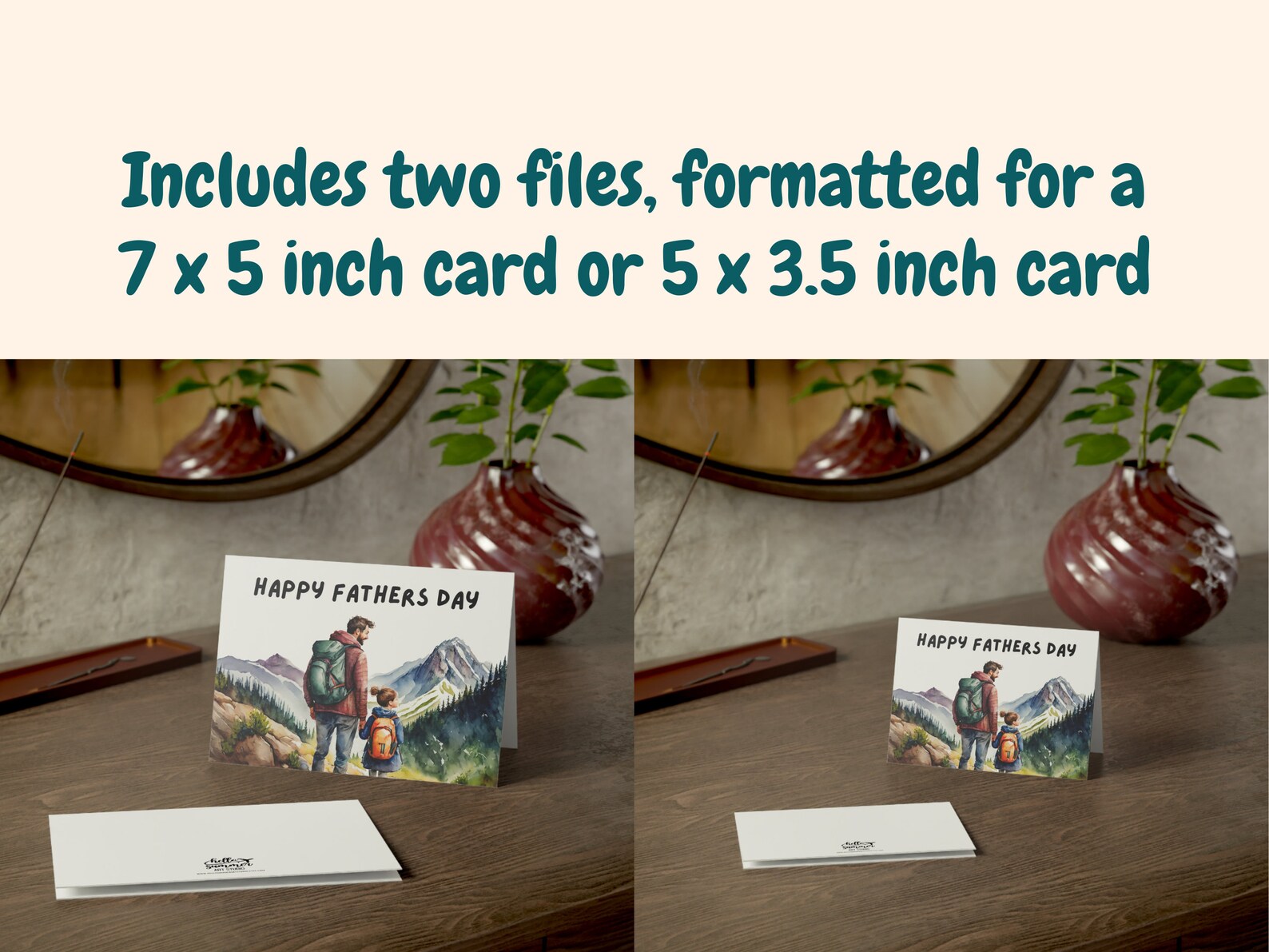 Hiking Printable Fathers Day Card Instant Download, DIY Print Cards ...