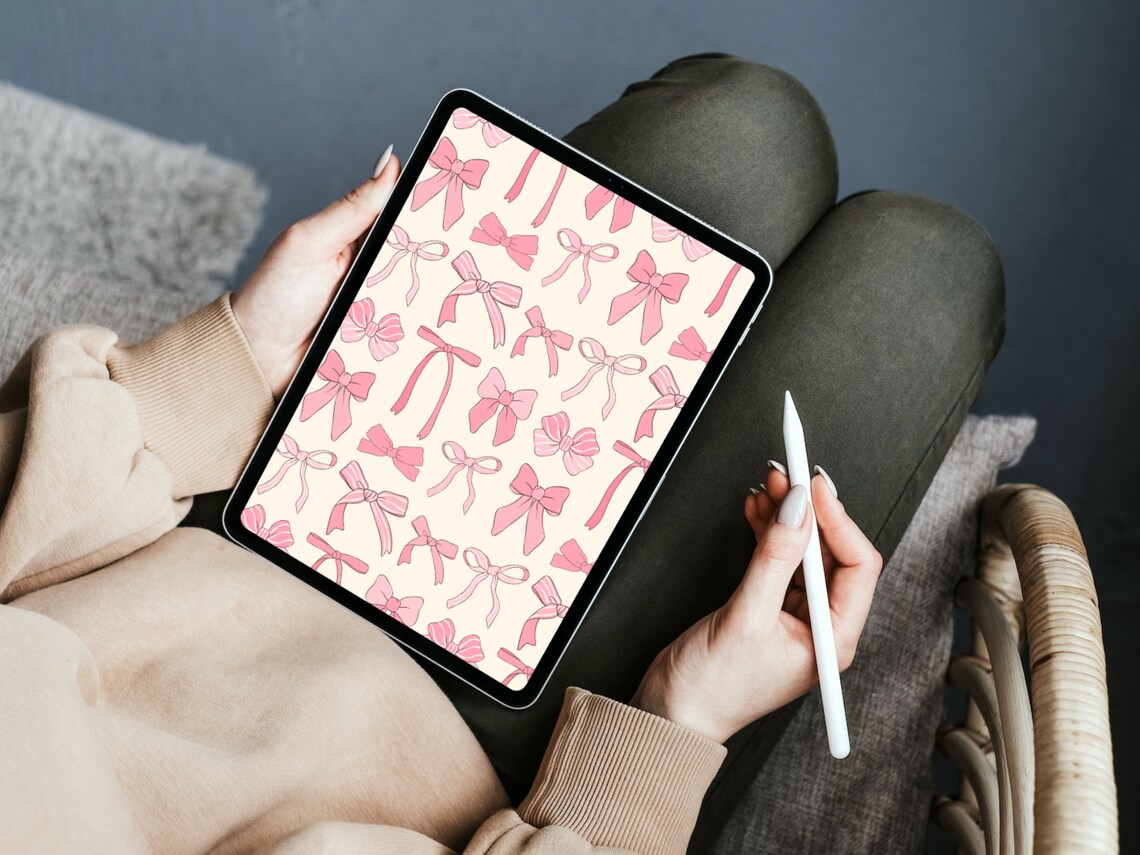 Ribbon Bow Pattern DIGITAL ART France, Seamless Pattern, Pattern Tiles ...