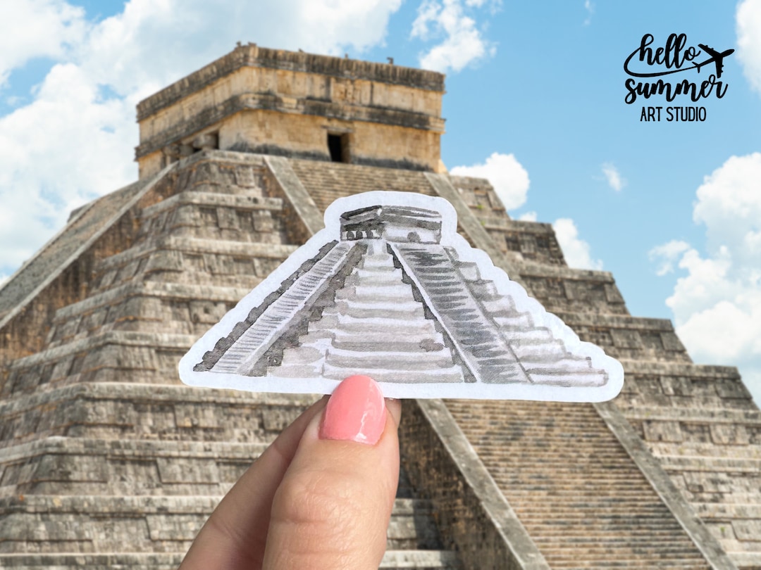 Chichen Itza Sticker - Mexico Sticker, Cancun Sticker, Travel Sticker ...