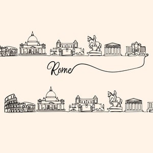 Rome Skyline Svg, Png, Jpeg City Skyline, Wall Art, Printable Wall Art ...