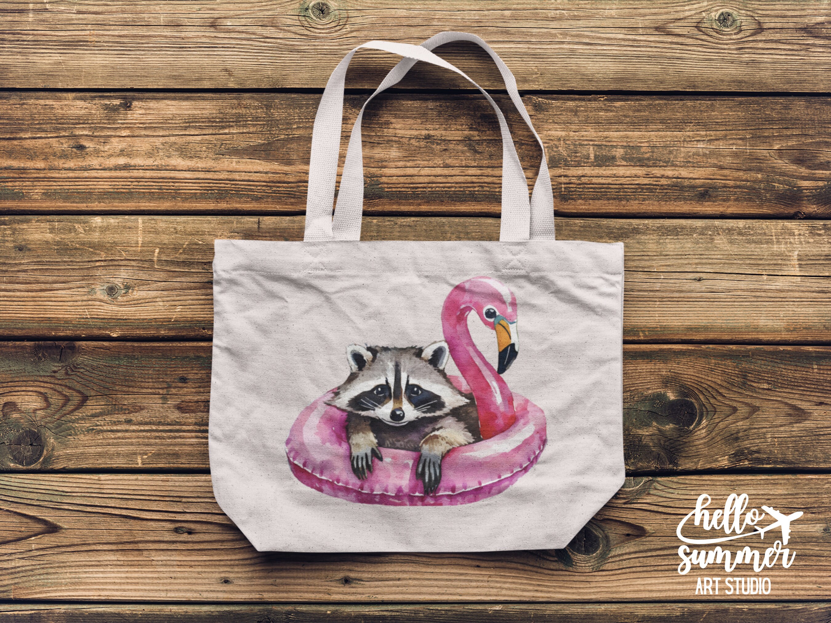 Summer Raccoon Watercolor Png, Jpeg Raccoon Clip Art, Summer Cricut Art ...