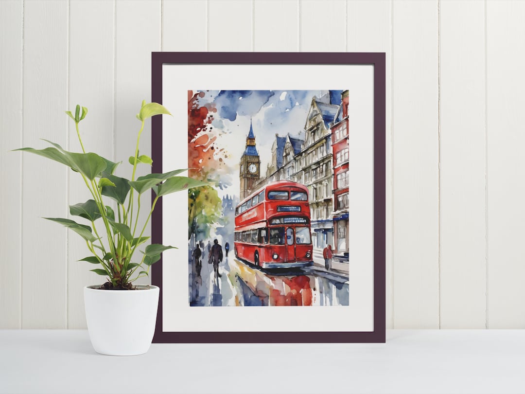 London Watercolor Art Print - London Wall Decor, Wall Art, Travel Art ...