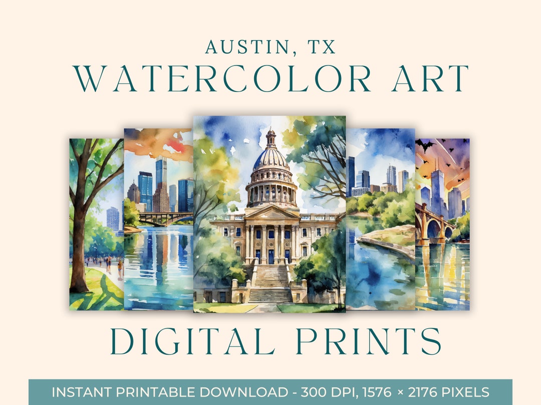 Austin Texas DIGITAL ART Texas, Austin Gifts, Austin Souvenirs, Zilker ...