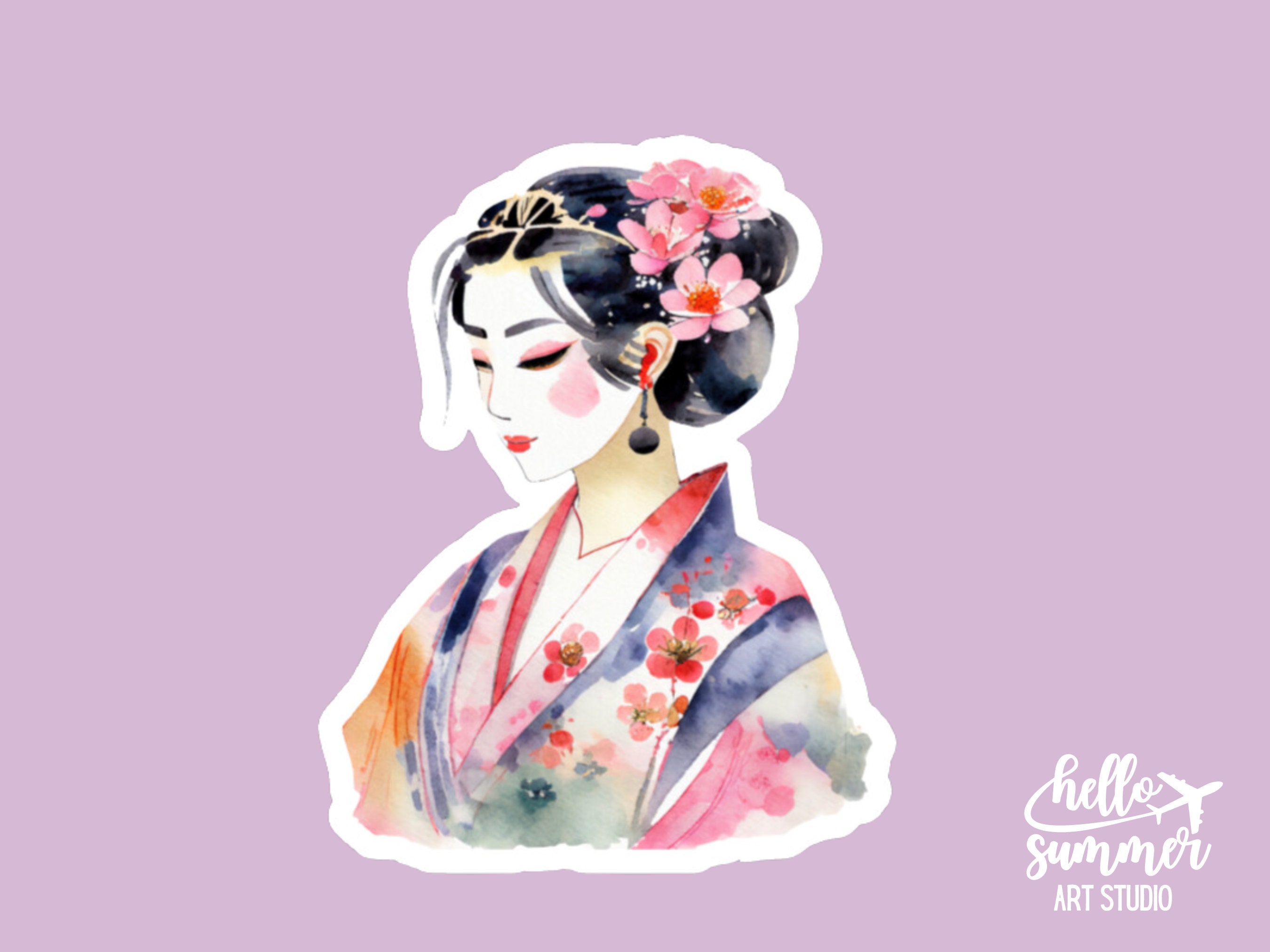 Geisha Sticker Japan, Japanese, Travel Sticker, Journal Sticker, Agenda ...