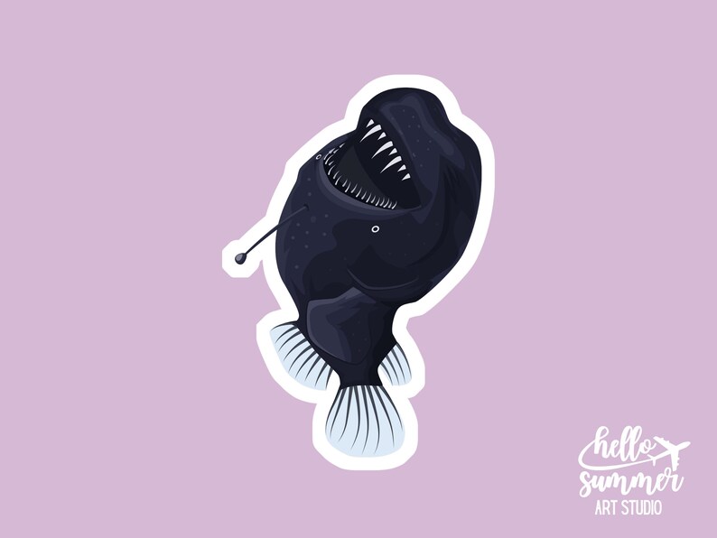 Angler Fish Sticker - Anglerfish, Deep Sea Fish, Inspiratinal, Tiktok ...
