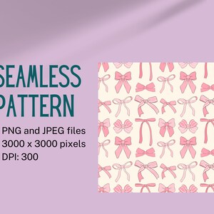 Ribbon Bow Pattern (DIGITAL ART) France, Seamless Pattern, Pattern ...