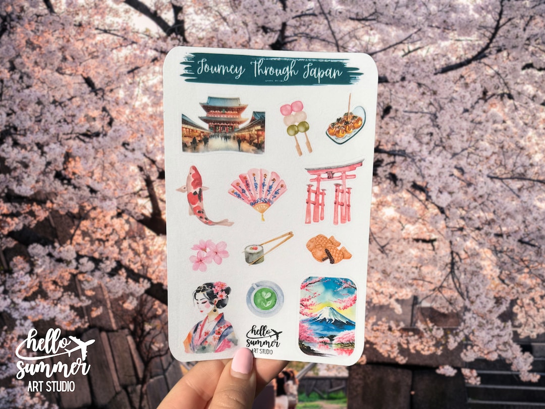 Journey Through Japan Sticker Sheet Planner Stickers, Scrap Book ...