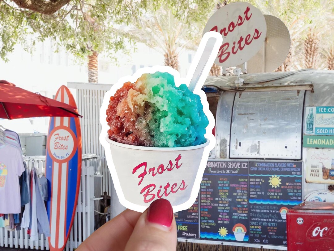 Seaside Snow Cone Watercolor Sticker - Travel Sticker, Rosemary Beach ...